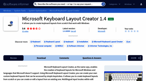 microsoft-keyboard-layout-creator.software.informer.com - Microsoft Keyboard Layout Crea ...