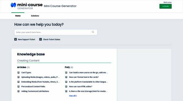 minicoursegenerator.freshdesk.com - Support : Mini Course Generato ...