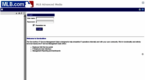 mlbam.service-now.com - Login - MLB Portal - MLB Am Service Now