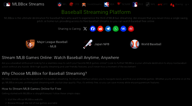 mlbbox.me - MLB Streams Online - Watch Liv... - MLBBox