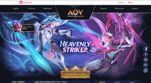 moba.garena.co.id - Home - Garena AOV - Moba Garena