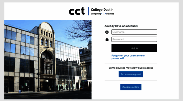 moodle.cct.ie - Log in to the site | CCT - Moodle CCT