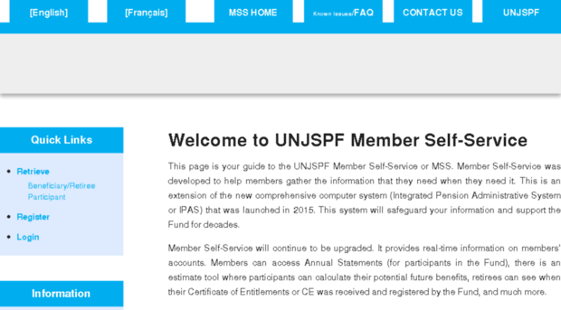 mss.unjspf.org - UNJSPF Member Self-Service - Mss UNJSPF