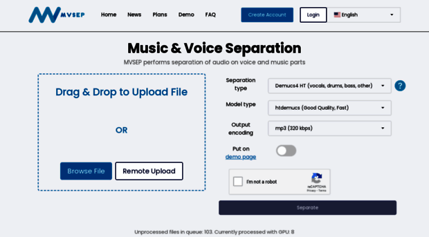 mvsep.com - MVSEP - Music & Voice Separati... - MVSEP