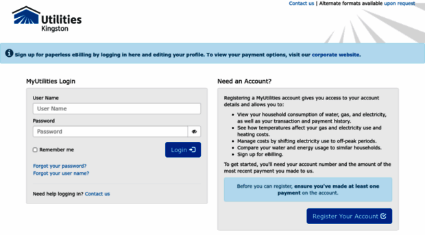 my.utilitieskingston.com - My Account Log In - Utilities ... - My ...