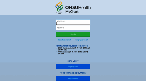 mychartsched.ohsu.edu - MyChart - Application Error Pa... - My Chart Sched Ohsu