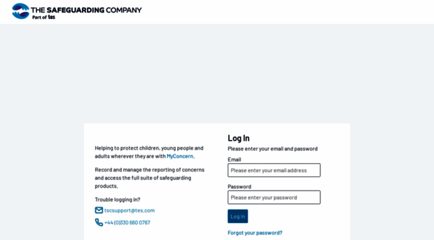 myconcern.thesafeguardingcompany.com - Log In - MyConcern - My Concern ...