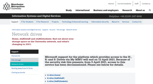 myfiles.mmu.ac.uk - Account and storage | Manchest... - Myfiles Mmu