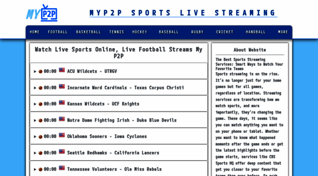 myp2p.info - MyP2P Live TV - Watch Sports E... - MyP2P