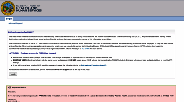 ncmust.ncdhhs.gov - NC MUST - Login - NC MUST Dhhs