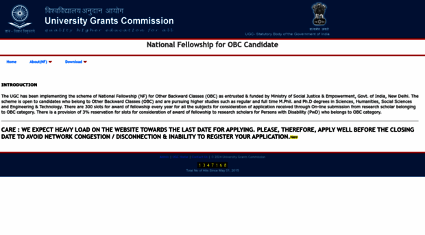 nfobc.ugc.ac.in - UGC:National Fellowship for OB... - Nf OBC UGC
