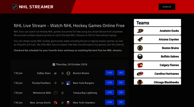 nhlstreamer.com - NHL Streams - NHL Live Stream ... - NHL Streamer