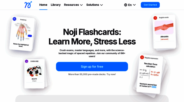 noji.io - Noji Flashcards: Create & Stud... - Noji
