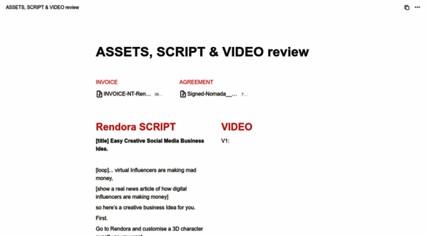 nomada-toast.notion.site - ASSETS, SCRIPT & VIDEO review ... - Nomada ...