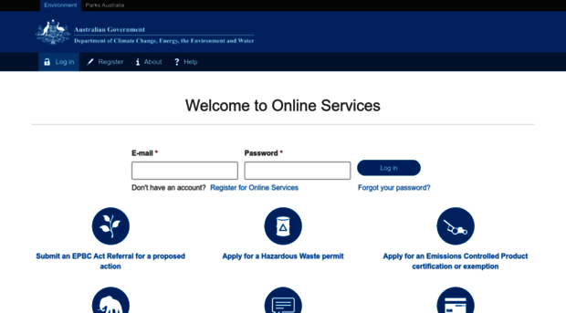 onlineservices.environment.gov.au - Welcome to Online Services | O ...