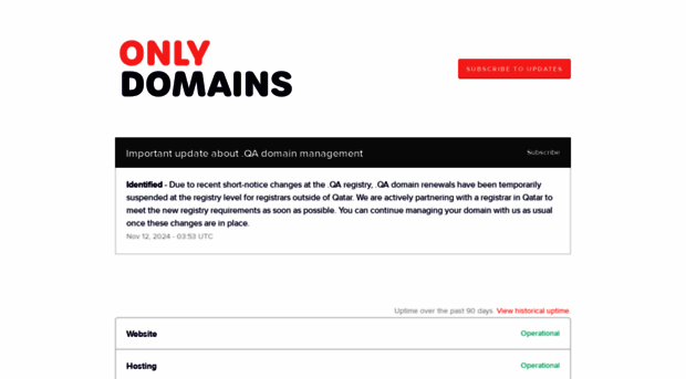 onlydomains.statuspage.io - OnlyDomains Status - Only Domains Status Page