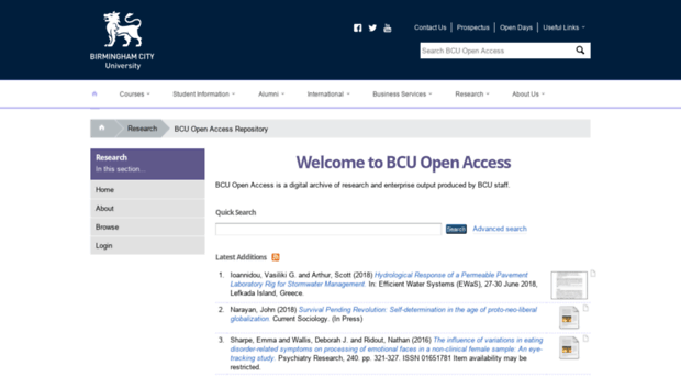 open-access.bcu.ac.uk - Welcome to BCU Open Access Rep... - Open Access BCU