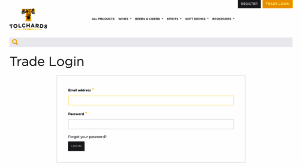 orders.tolchards.com - Trade Login - Orders Tolchards