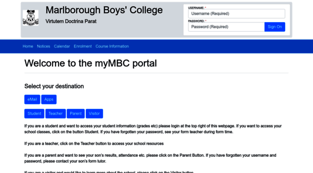 parentportal.mbc.school.nz - Home • Marlborough Boys' Colle ...