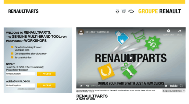 parts.renault.com - RENAULTPARTS, A part of you. M... - Part S Renault