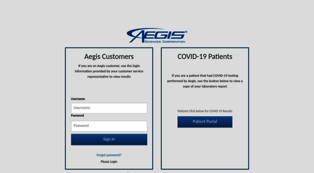 patientportal.aegislabs.com - Aegis Results Portal - Patient Portal Aegis Labs