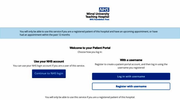 patients.wuth.nhs.uk - Patient Portal - Welcome to yo... - Patient S Wuth