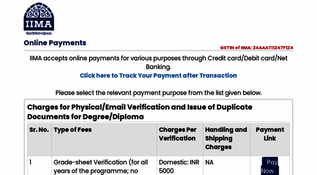 payments.iima.ac.in - Online Payments - IIMA - Payments IIMA
