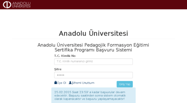 pedagojikbasvuru.anadolu.edu.tr - Pedagojik Formasyon Başvuru ...
