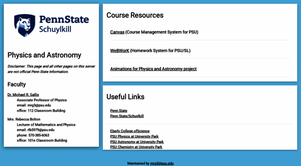 phys23p.sl.psu.edu - Physics at Penn State/Schuylki... - Phys 23 P Sl Psu