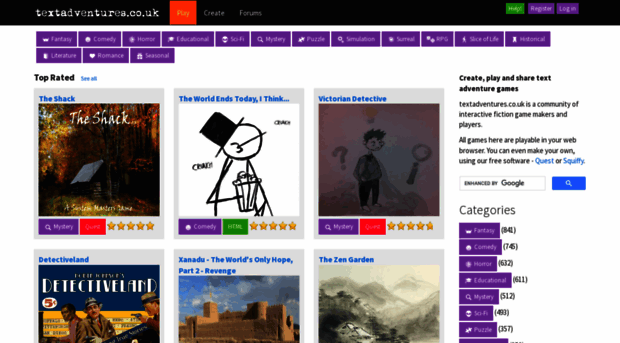 play2.textadventures.co.uk - textadventures.co.uk - Create ... - Play 2 Text Adventure S