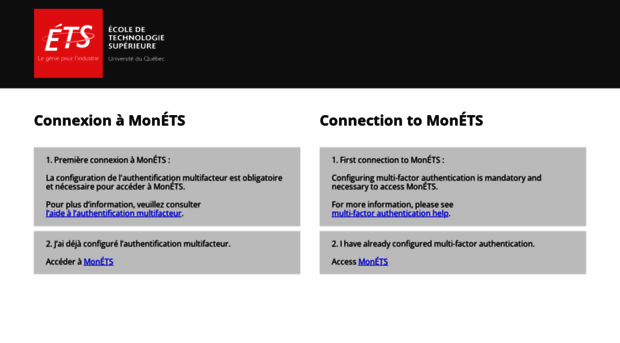 portail.etsmtl.ca - Accueil | MonÉTS - Portail Etsmtl