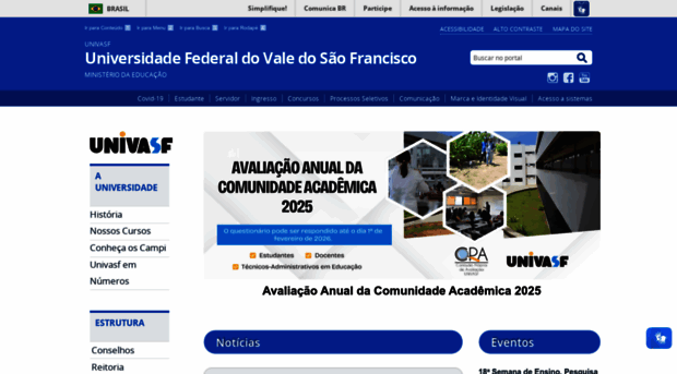portais.univasf.edu.br - Início — UNIVASF Universidade ... - Portais ...