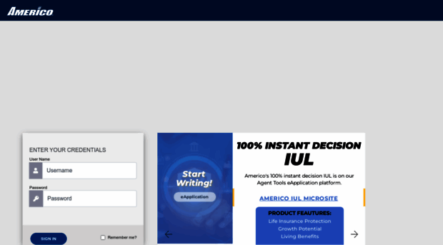 portal.americoagent.com - Log in - Americo - Portal Americo Agent