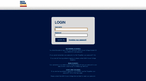 portal.edithcowancollege.edu.au - ECC Portal - Portal Edithcowancollege