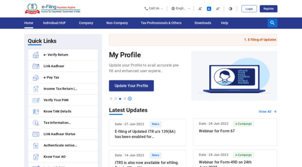 portal.incometaxindiaefiling.gov.in - Home | Income Tax Department ...
