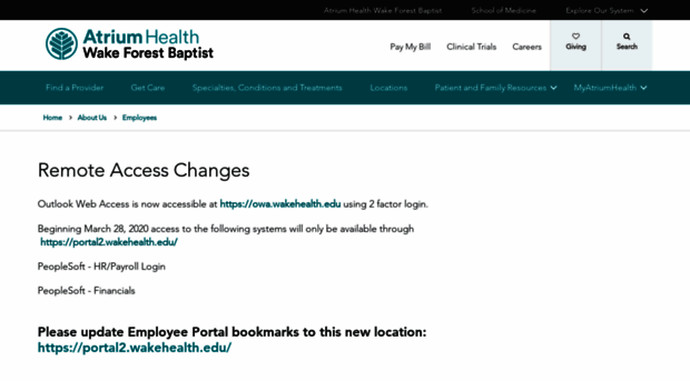 portal.wakehealth.edu - Remote Systems | Atrium Health... - Portal Wake ...