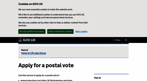 postal-vote.service.gov.uk - Apply for a postal vote - GOV.... - Postal ...