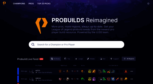 probuildstats.com - Probuilds Stats | The Most Up-... - Probuilds Tats
