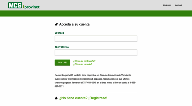 provinet.mcs.com.pr - Module: Home | Option: User Lo... - Provinet Mcs