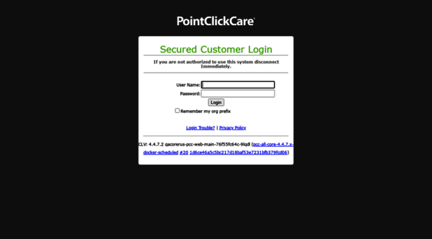 qacorerus.pointclickcare.com - PointClickCare Login - Qacorerus Point ...