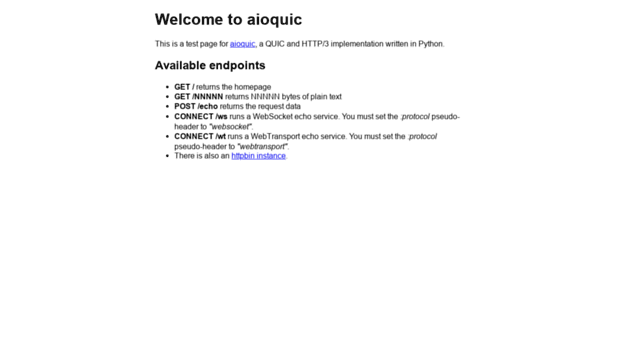 quic.aiortc.org - aioquic - Quic Aiortc