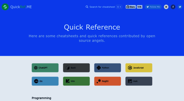 quickref.me - QuickRef.ME - Quick Reference ... - Quick Ref