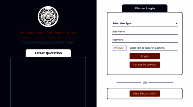 quotations.pseb.ac.in - PSEB | Login Page - Quotations PSEB