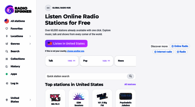 radiospinner.com - Listen Online Radio Stations f... - Radio Spinner