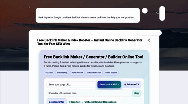 rankbacklinkmaker.blogspot.com - Free Backlink Maker & Index Bo ...