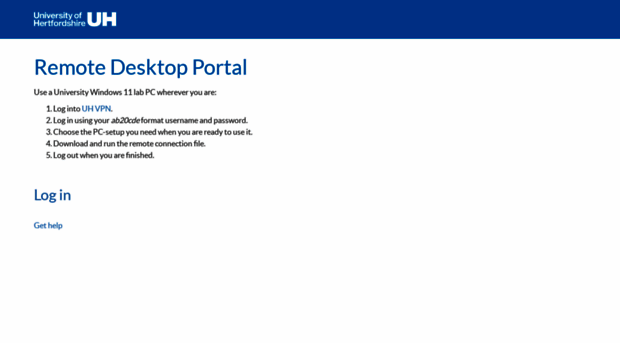 rdportal.herts.ac.uk - Remote Desktop Portal - Rd Portal Herts