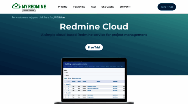 redminecloud.net - My Redmine Global Edition|Redm... - Redmine Cloud