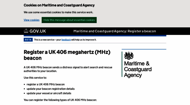 register-406-beacons.service.gov.uk - Register a UK 406 megahertz (M ...
