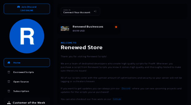 renewed.tebex.io - Renewed | Welcome - Renewed Tebex