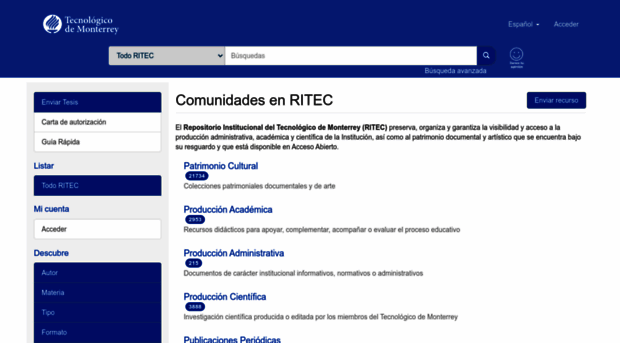 repositorio.tec.mx - RITEC Home - Repositorio Tec